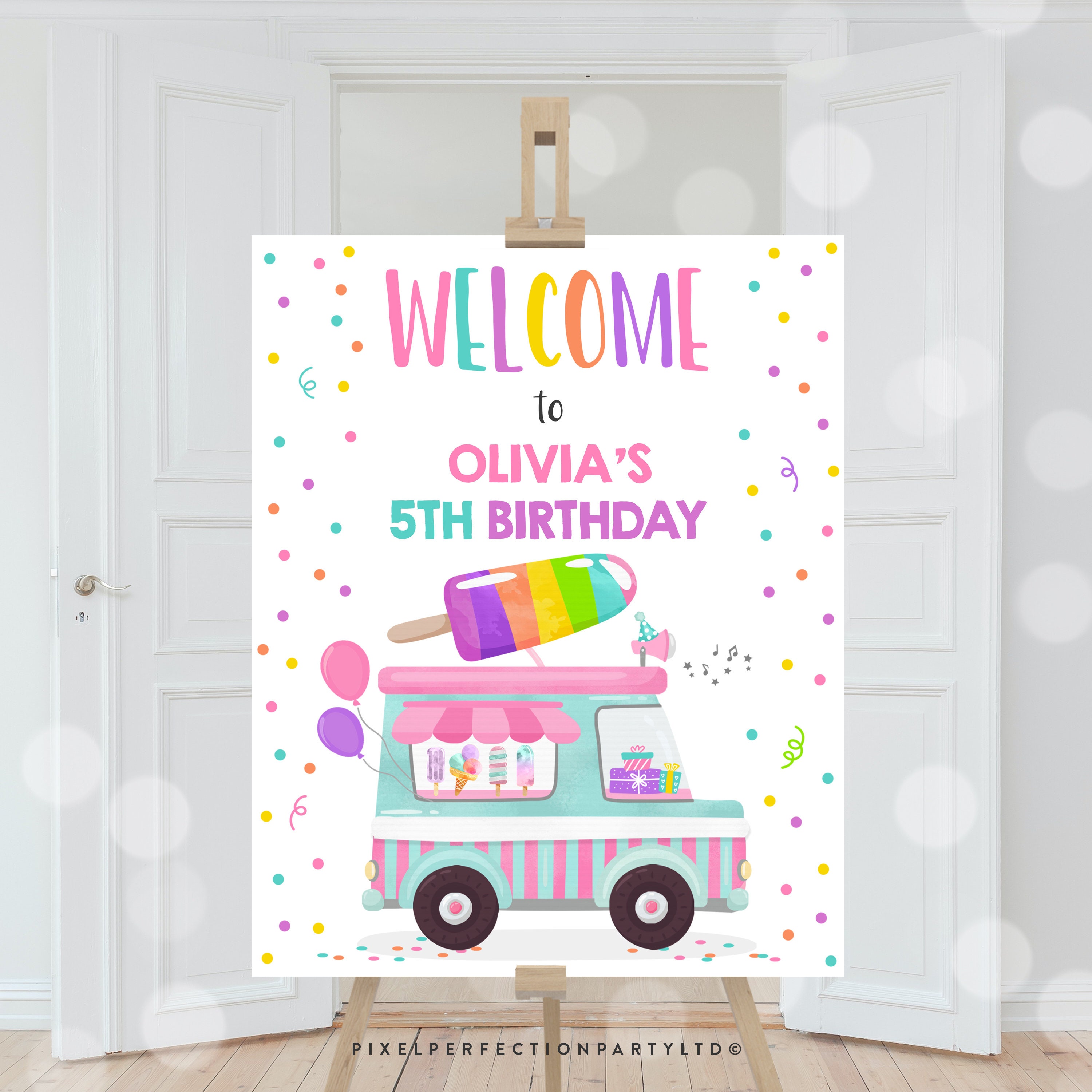 Paper & Party Supplies Party Supplies Popsicle Birthday Welcome Sign ...