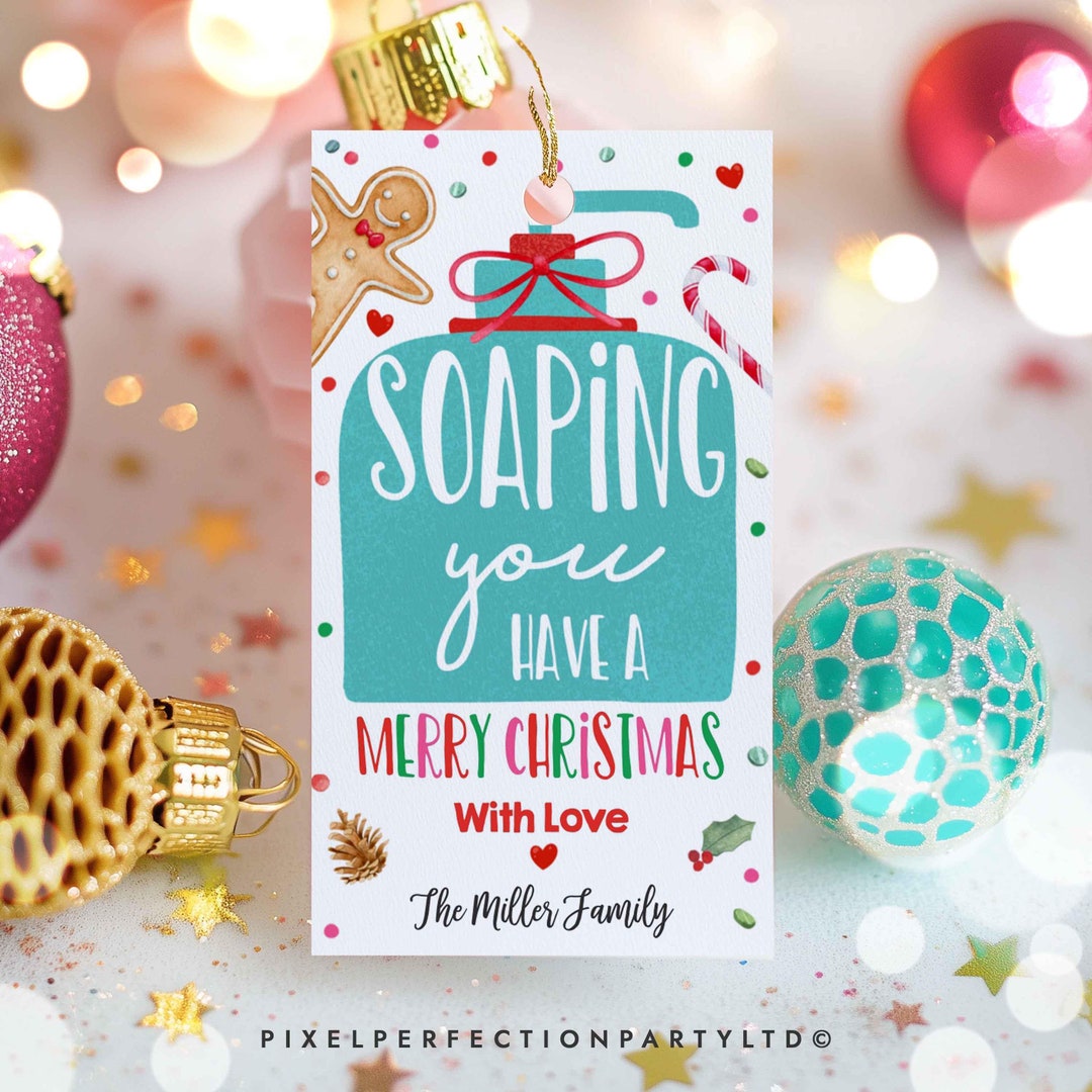 Editable Soapin You Have a Merry Christmas Teacher Christmas Gift Tag ...