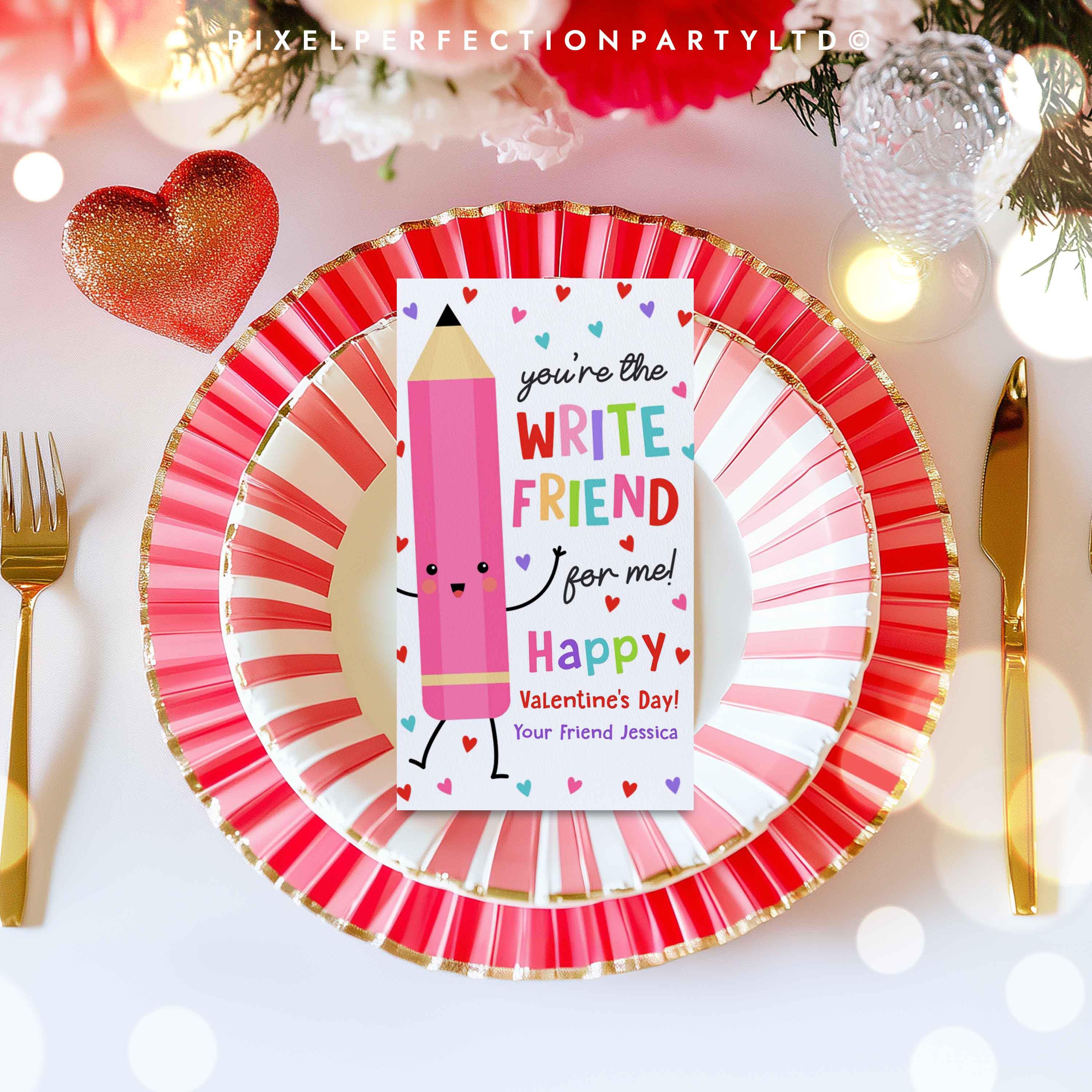 Editable Valentines Pencil Gift Tags Valentines Pencil You're the Write ...