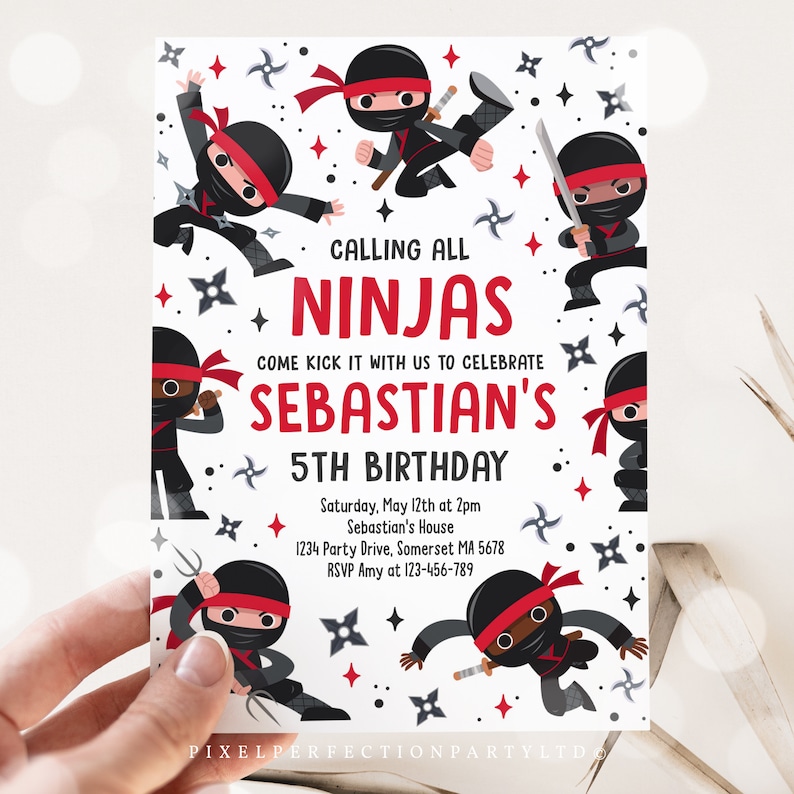 Editable Ninja Birthday Party Invitation Karate Birthday - Etsy