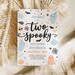 Editable Two Spooky Halloween Ghost 2nd Birthday Party - Etsy