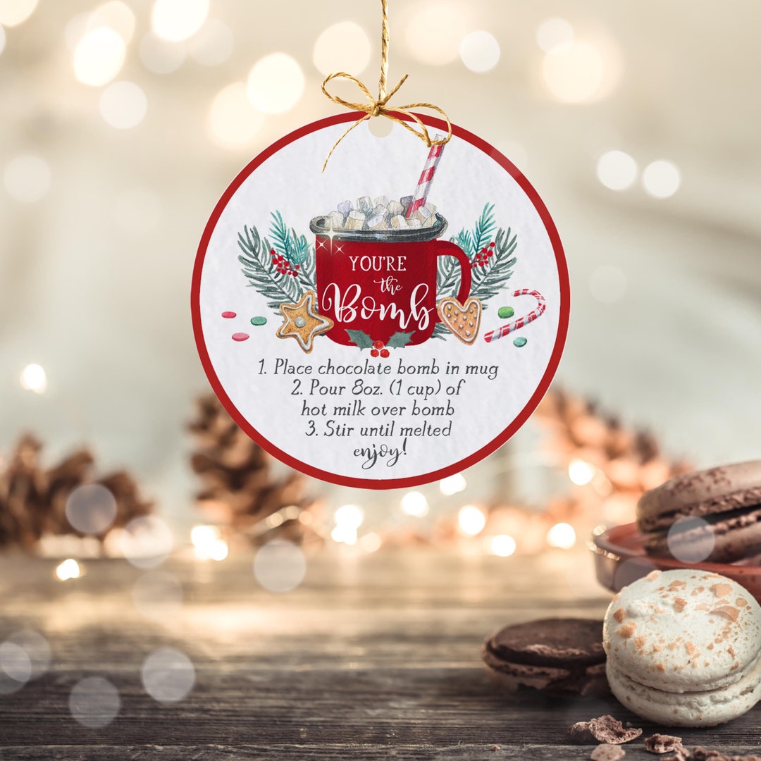 Hot Chocolate Bomb Tag Christmas Hot Chocolate Bomb Tag Winter Hot ...