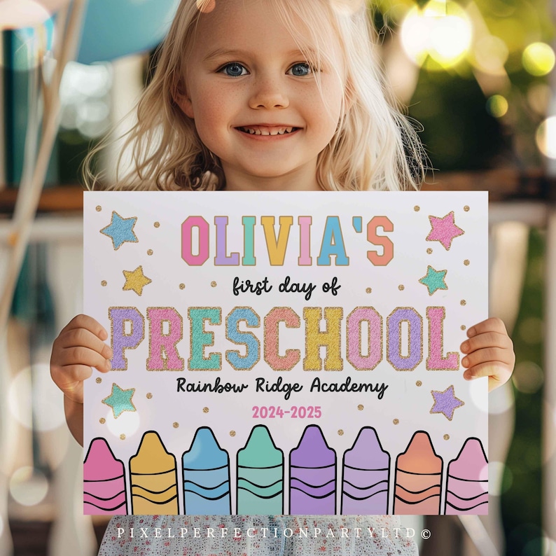 Editable First Day of Preschool Sign Printable First Day of Preschool ...