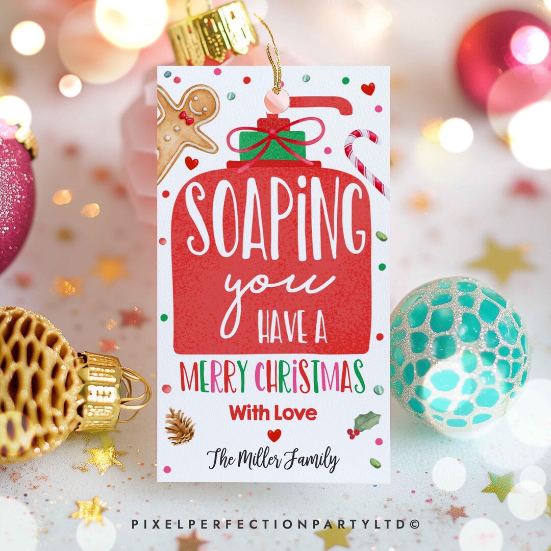 Editable Soapin You Have a Merry Christmas Teacher Christmas Gift Tag ...
