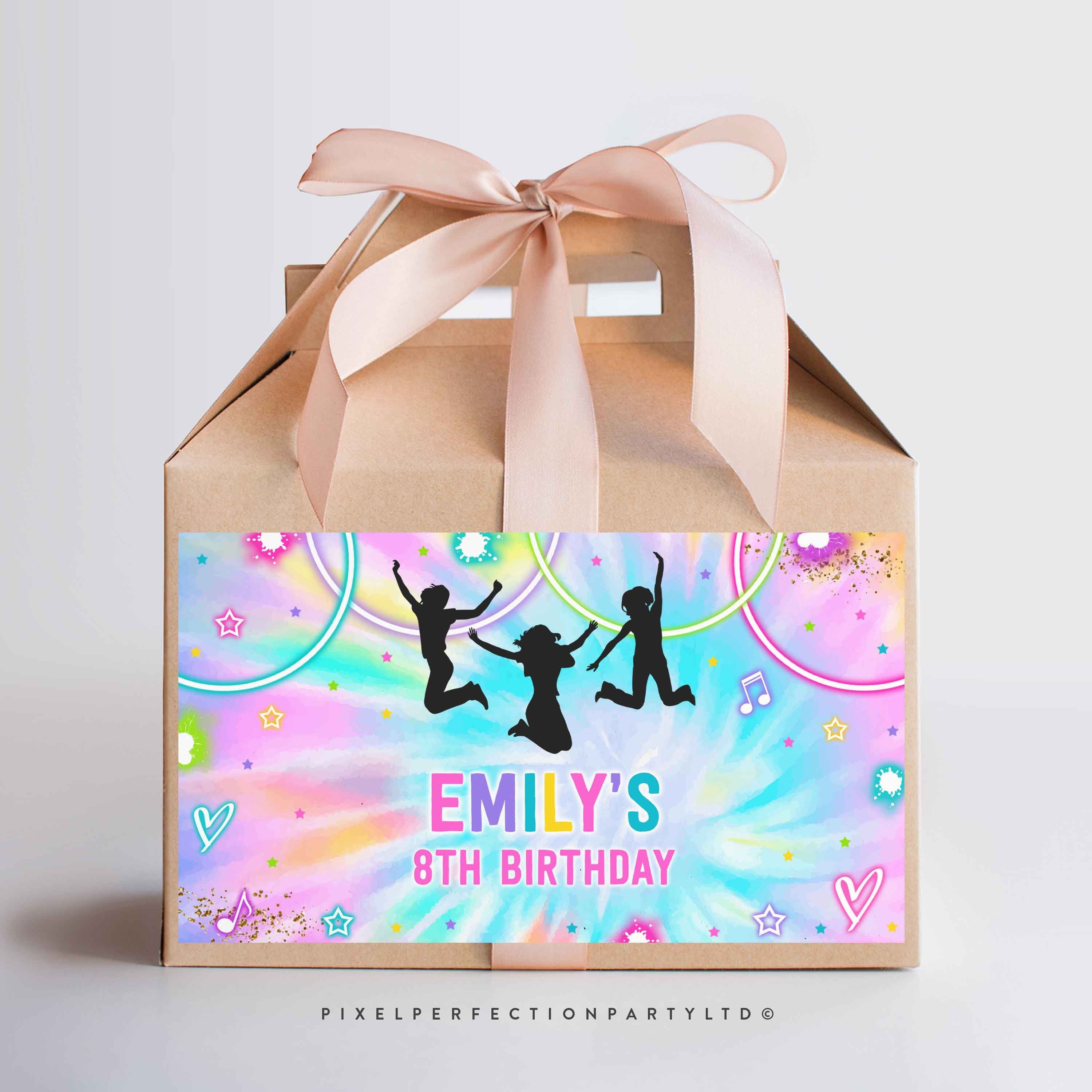 Editable Jump Birthday Party Gable Box Tie Dye Jump Gable Box - Etsy