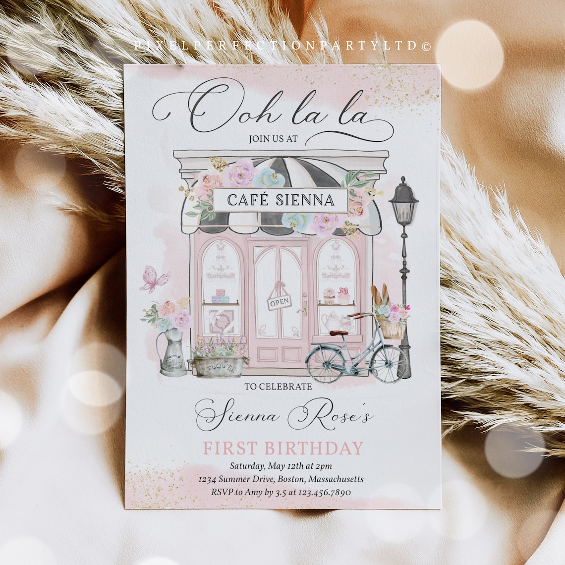 Editable Paris Birthday Party Invitation French Parisian Cafe - Etsy