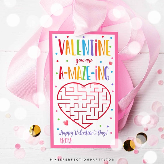 Editable Maze Valentine's Day Gift Tag Valentine You Are A-MAZE-ING ...