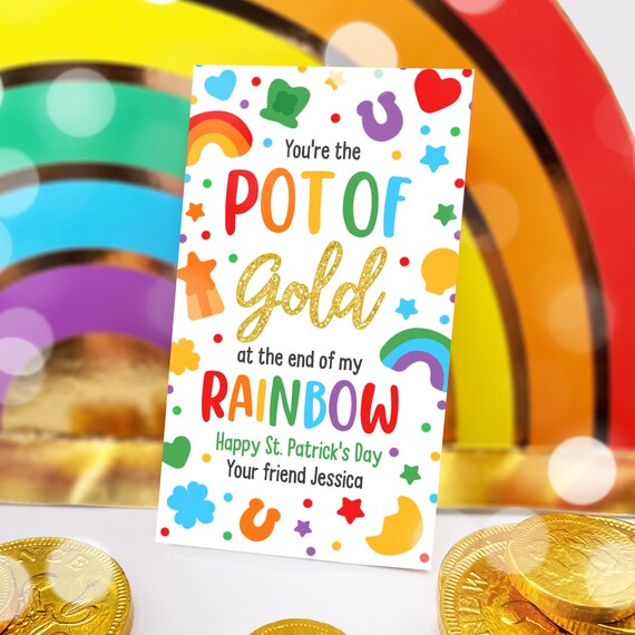 Editable St. Patrick's Day Gift Tag You're The Pot Of Gold At The End ...