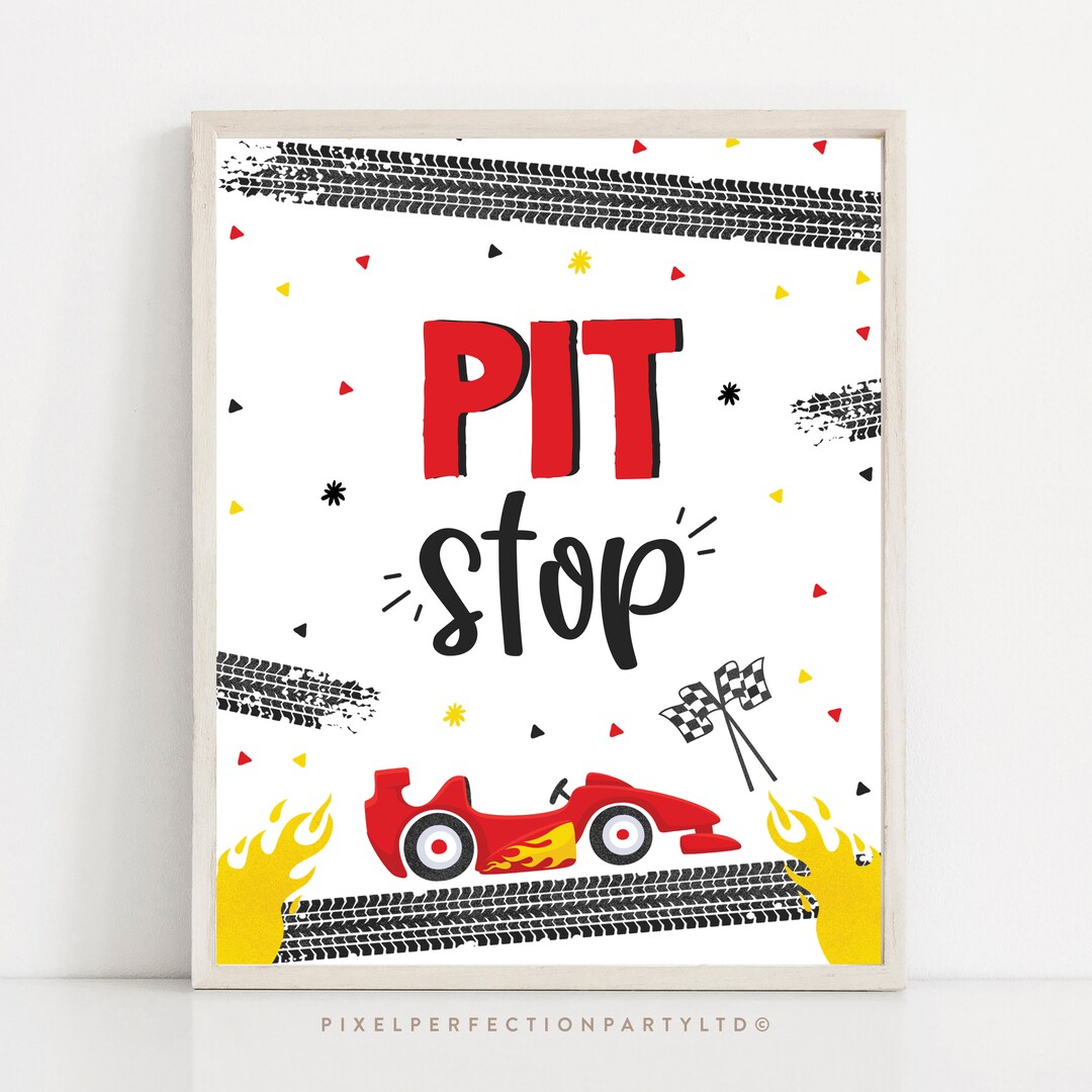Pit Stop Birthday Party Sign Race Car 2nd Birthday Two Fast 2 - Etsy UK