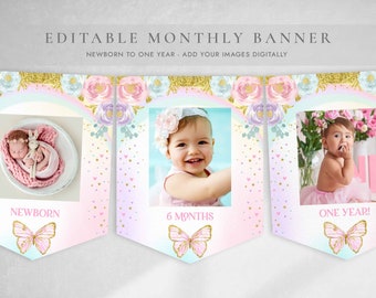 Butterfly Birthday Banner | Etsy