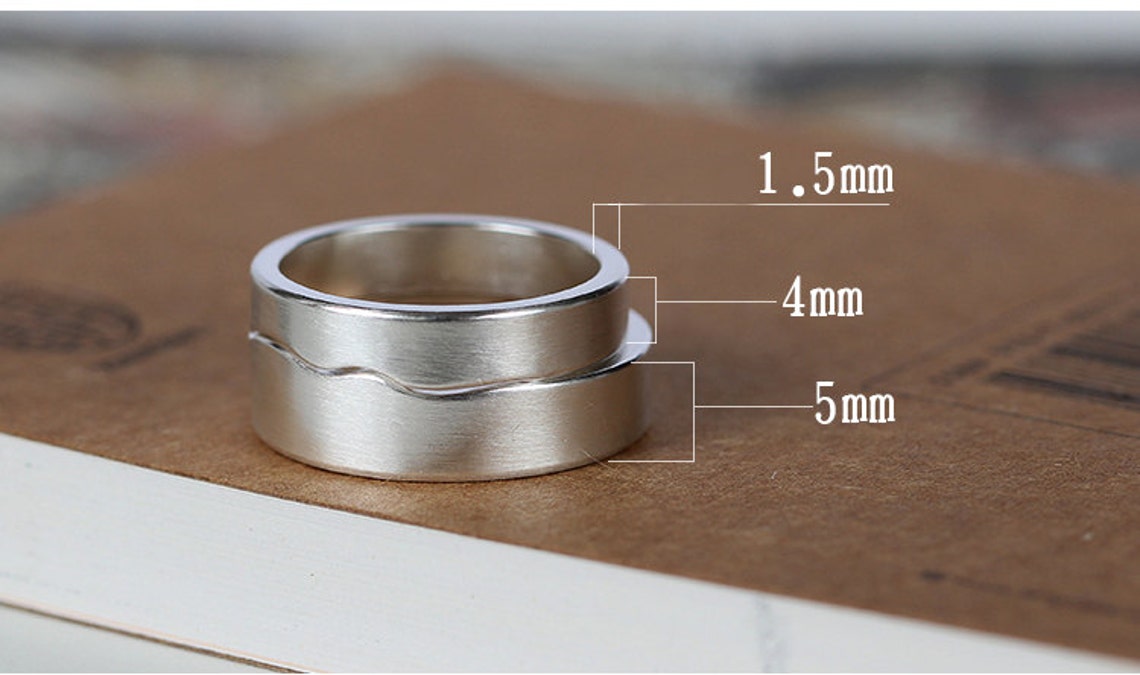 2 Rings-metal Wire Drawing Promise Rings,promise Ring for Couples ...
