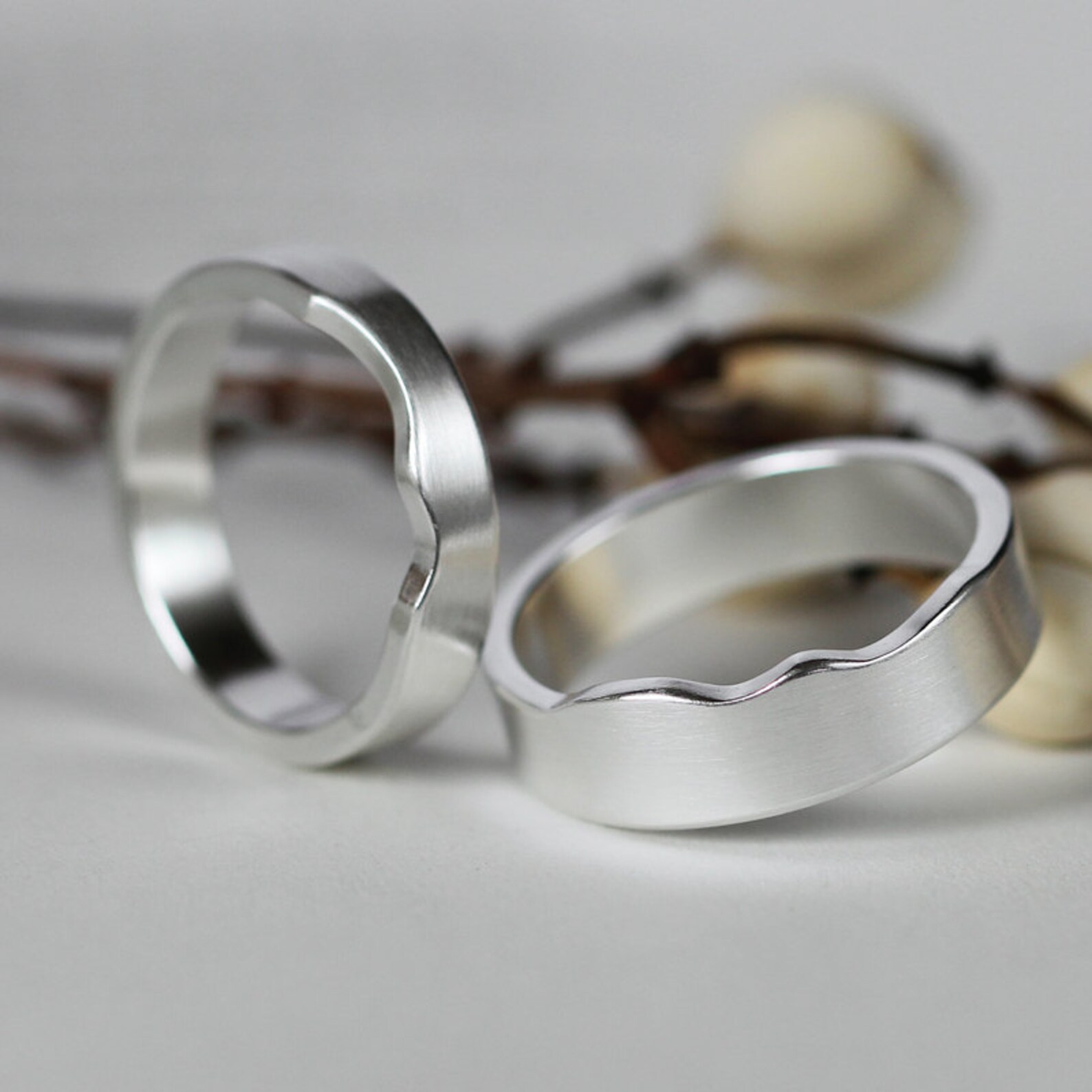 2 Rings-metal Wire Drawing Promise Rings,promise Ring for Couples ...