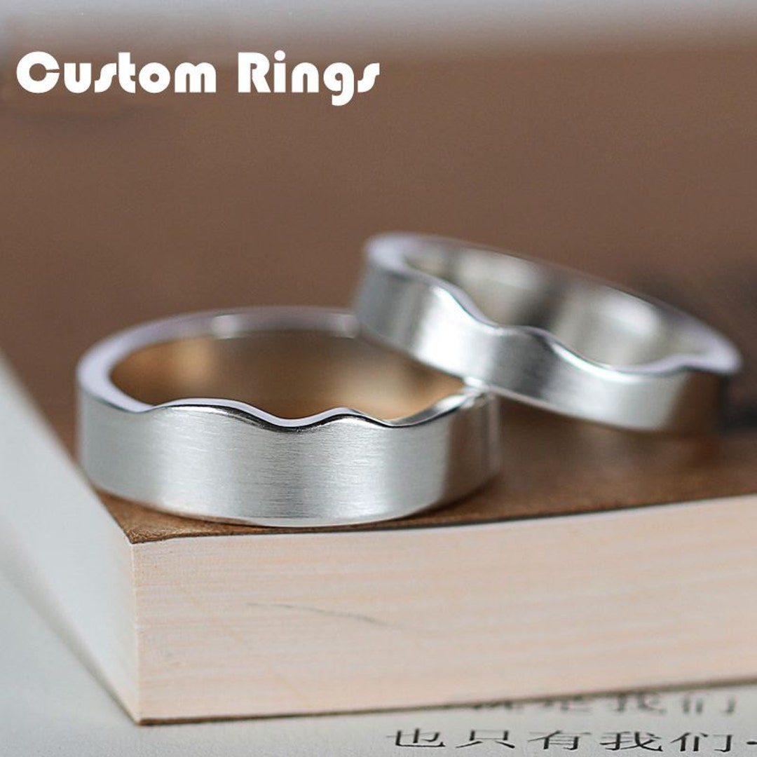 2 Rings-metal Wire Drawing Promise Rings,promise Ring for Couples ...