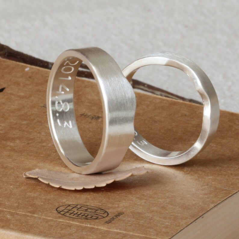 2 Rings-metal Wire Drawing Promise Rings,promise Ring for Couples ...