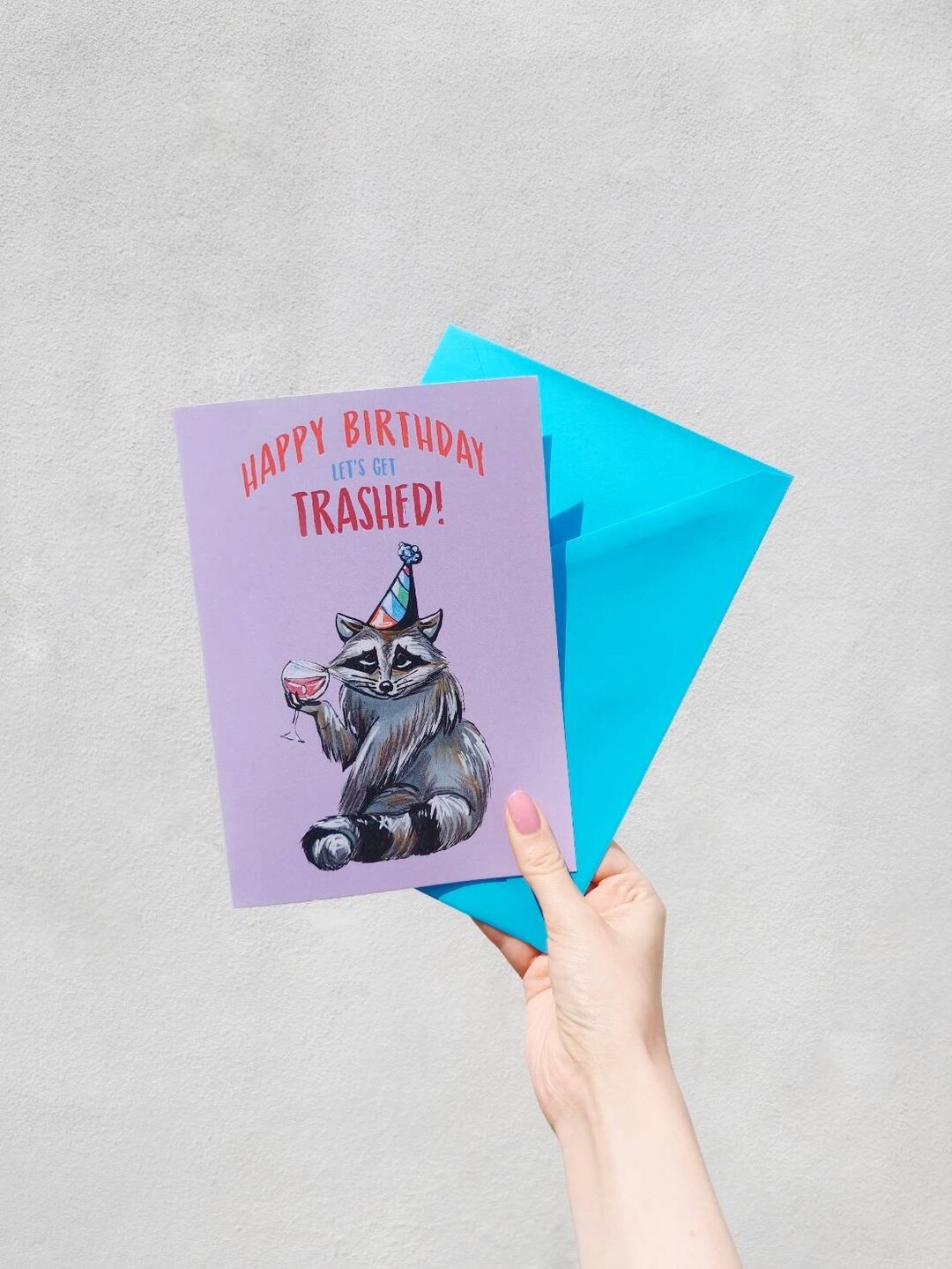 Let's Get Trashed Birthday Card - Etsy
