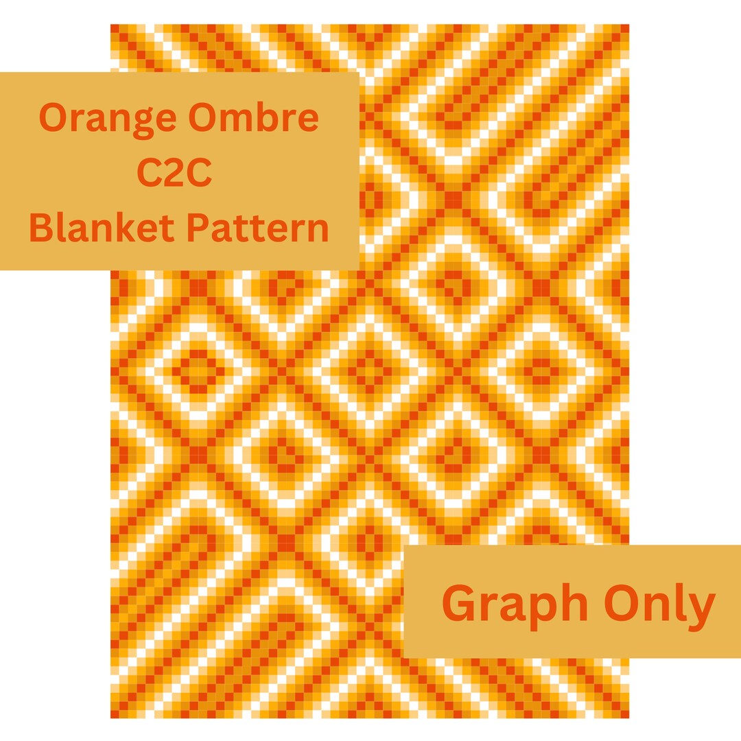 Orange Ombre Corner to Corner Blanket Pattern. Graph ONLY. PDF Format ...