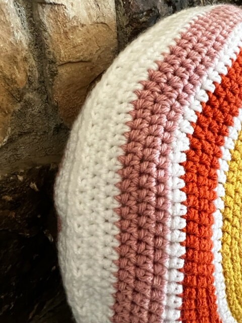 Circle Stripe Pillow. Rainbow Pillow. Round Pillow. Whimsical. PDF ...