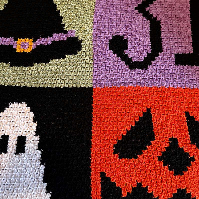 Halloween Crochet Blanket Pattern: Graph & Written Instructions (PDF ...