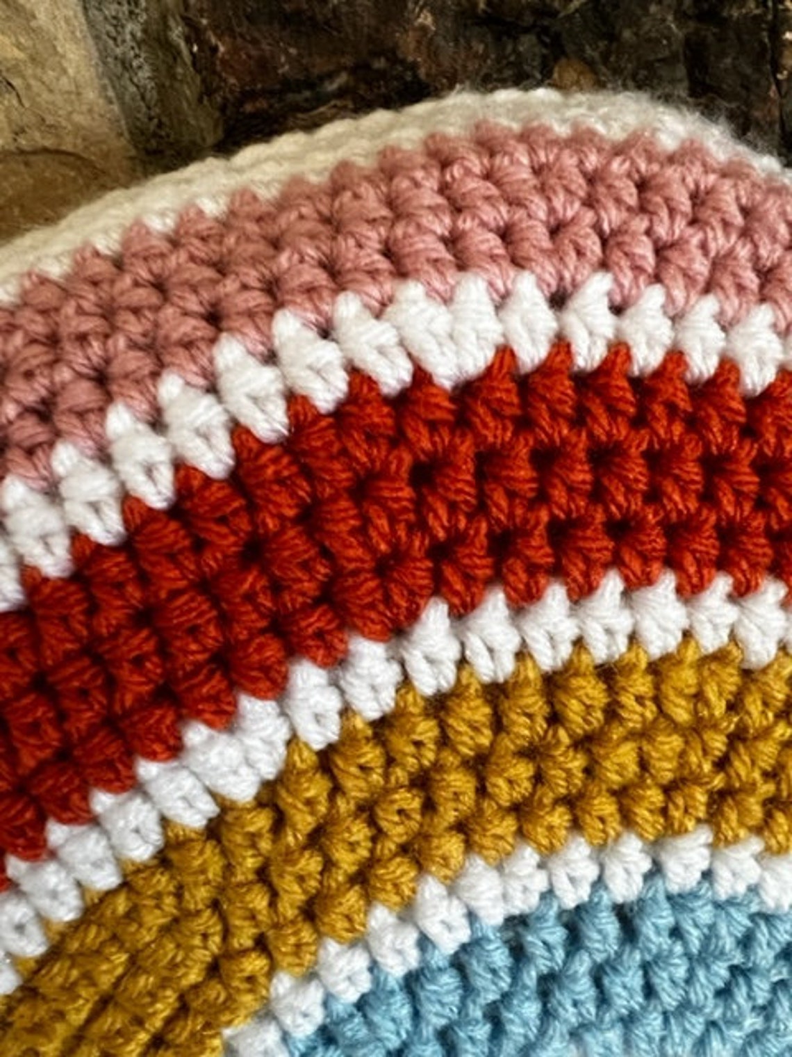 Rainbow Stripe Circle Pillow PDF Pattern: Whimsical Home Decor (digital ...
