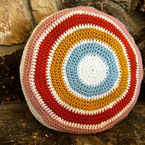 Circle Stripe Pillow. Rainbow Pillow. Round Pillow. Whimsical. PDF ...