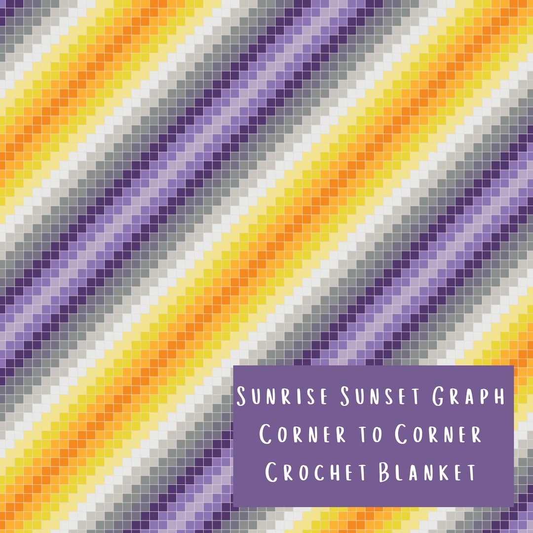 Sunrise Sunset Crochet Blanket Graph: C2C Pattern (PDF & PNG) - Etsy