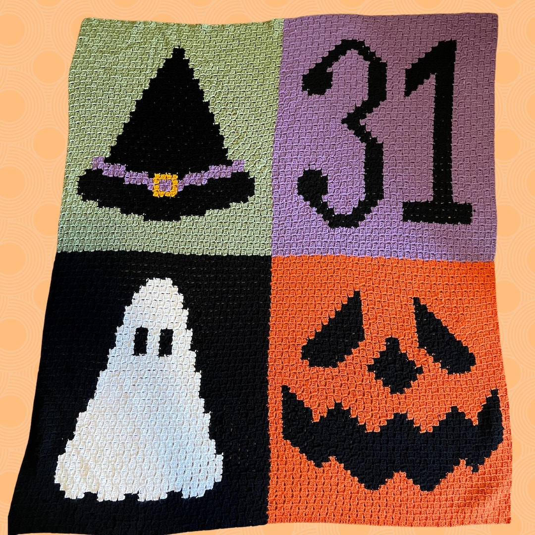 Halloween Crochet Blanket Pattern: Graph & Written Instructions (PDF ...