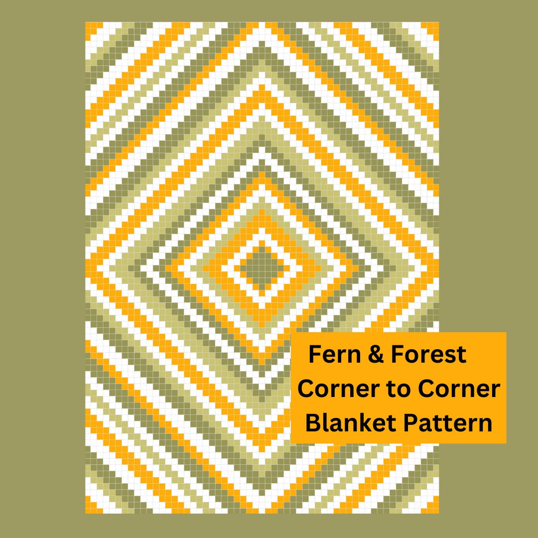 Fern and Forest Blanket. Crochet Pattern. Graph and Written ...