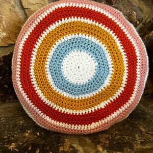 Circle Stripe Pillow. Rainbow Pillow. Round Pillow. Whimsical. PDF ...