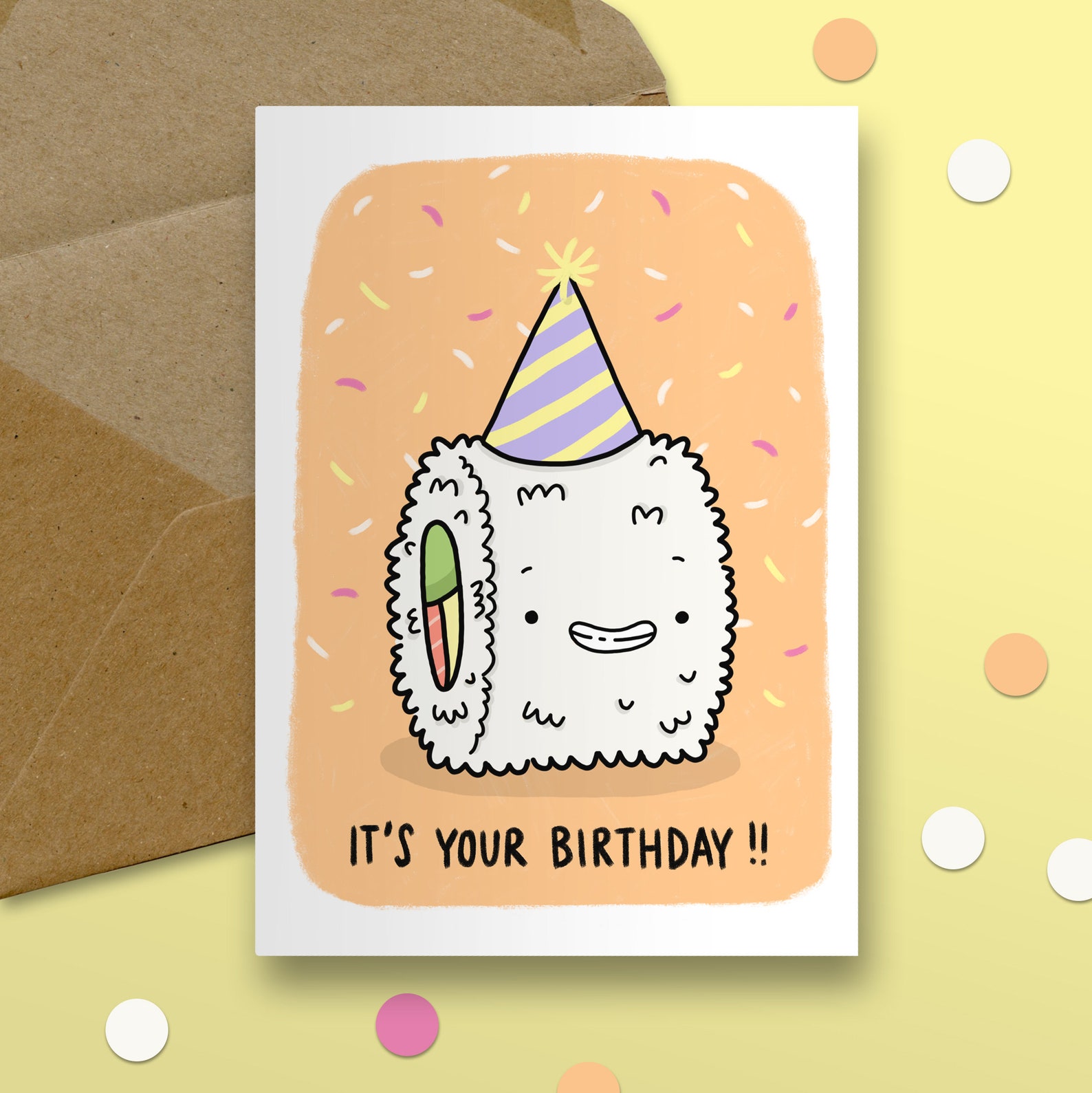 Sushi Birthday Card: Cheerful Japanese Food Greeting - Etsy