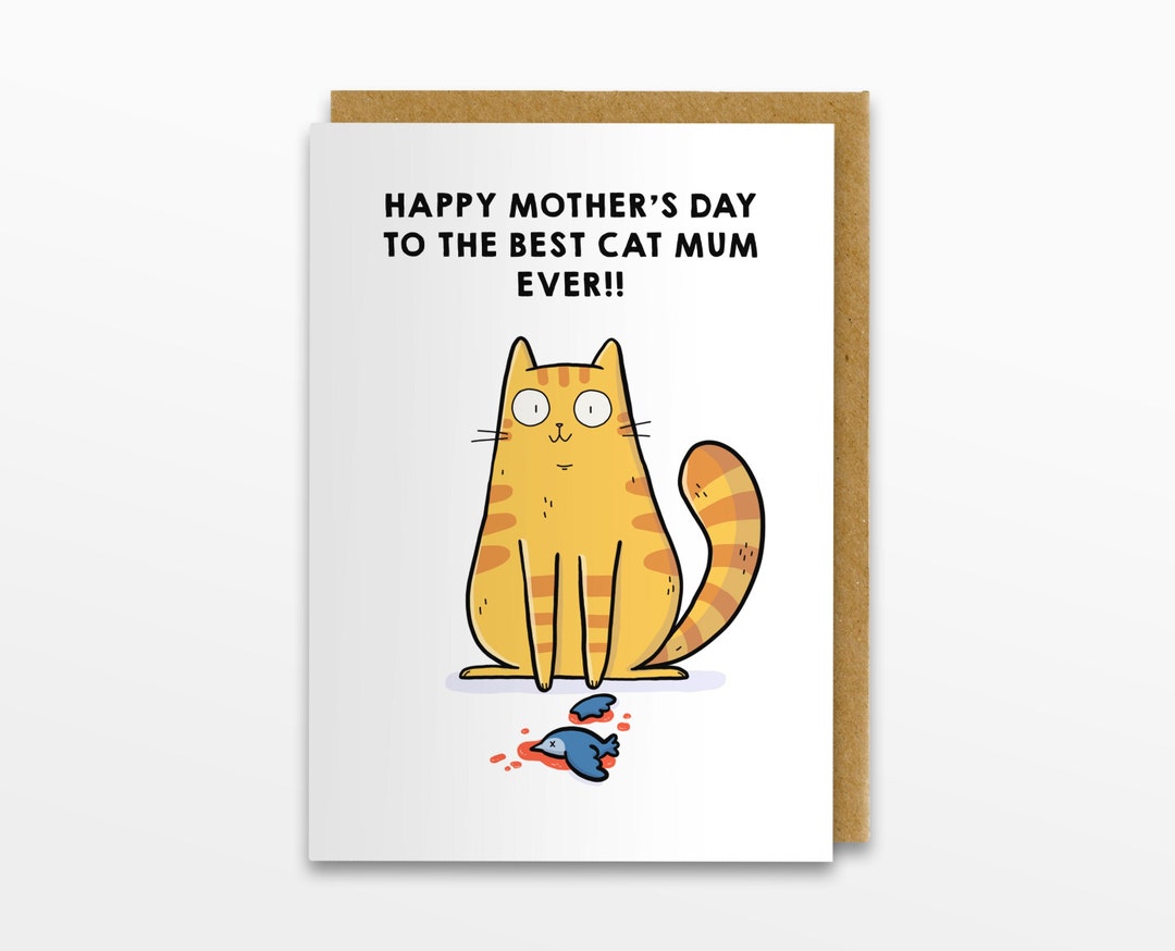 Happy Mother es Day Cat Karte, Muttertagskarte von der Katze, Karte von ...