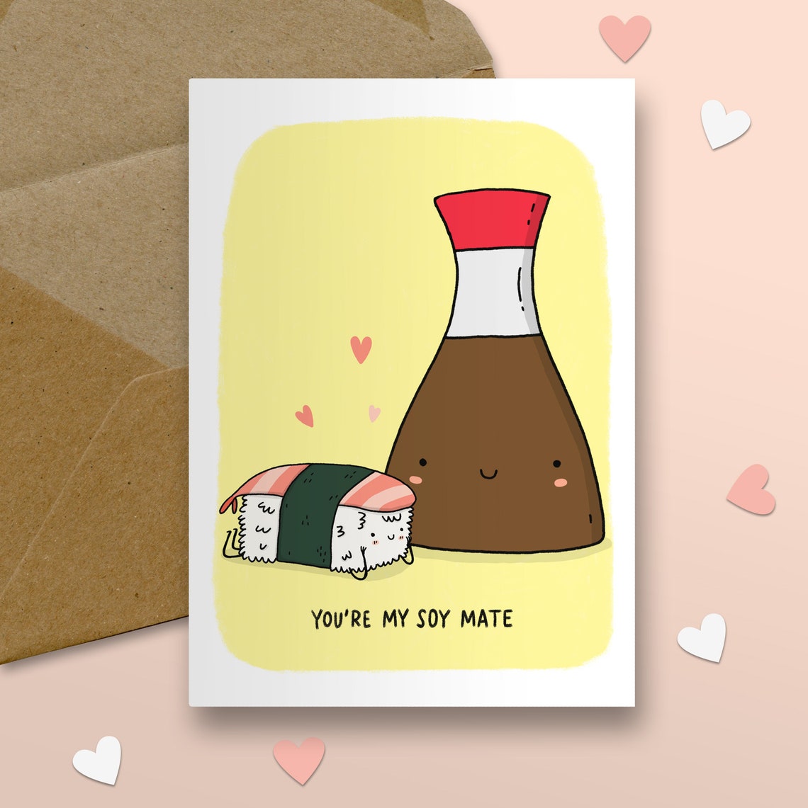 You're My Soy Mate Card Sushi Greeting Card Love Card - Etsy
