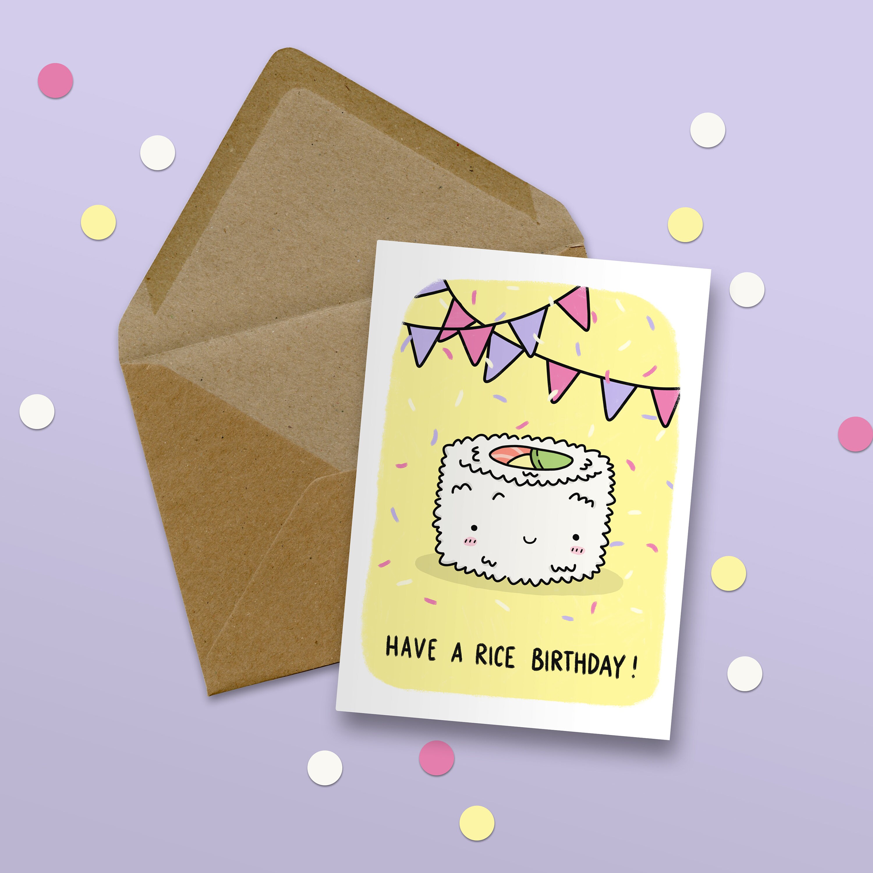 Have A Rice Birthday Greeting Card Birthday Card Sushi Card - Etsy