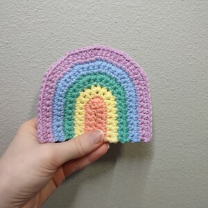 PDF Crochet Pattern. Rainbow Coaster | Rainbow Mug Rug | Instant ...