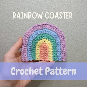 PDF Crochet Pattern. Rainbow Coaster | Rainbow Mug Rug | Instant ...