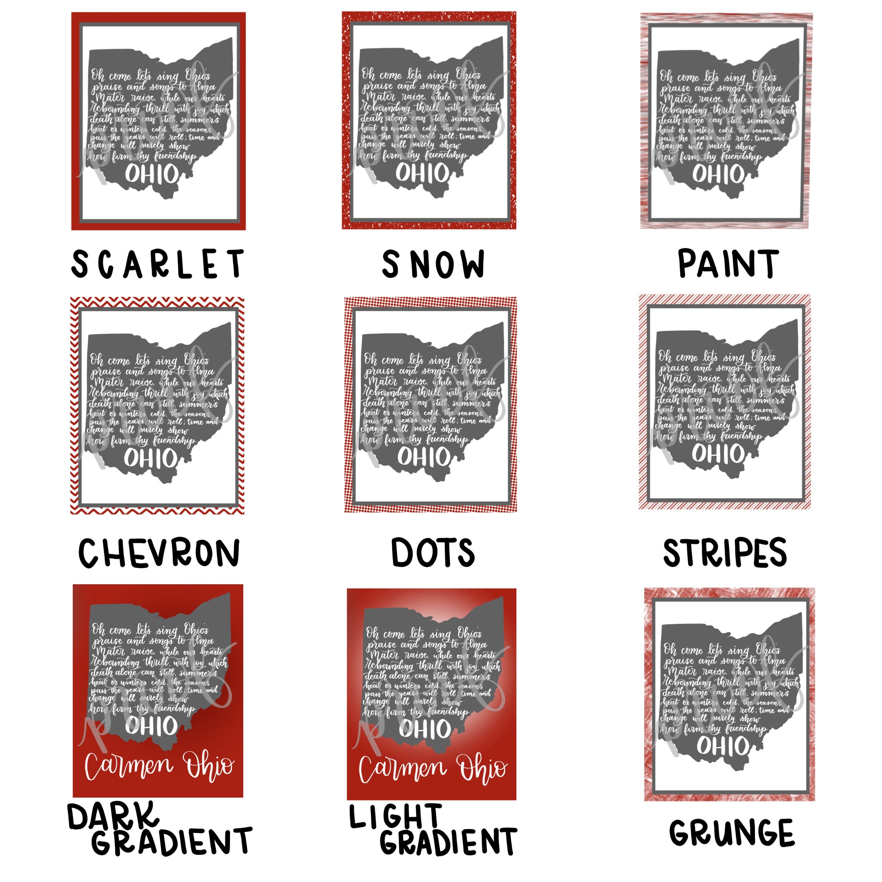 8x10 Hand-lettered, Carmen Ohio Wall Art - Etsy