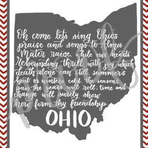 8x10 Hand-lettered, Carmen Ohio Wall Art - Etsy