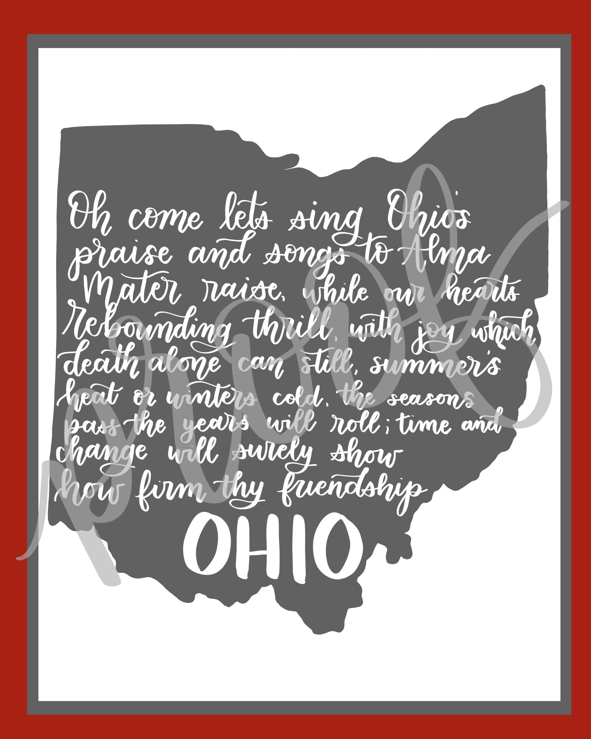 8x10 Hand-lettered, Carmen Ohio Wall Art - Etsy