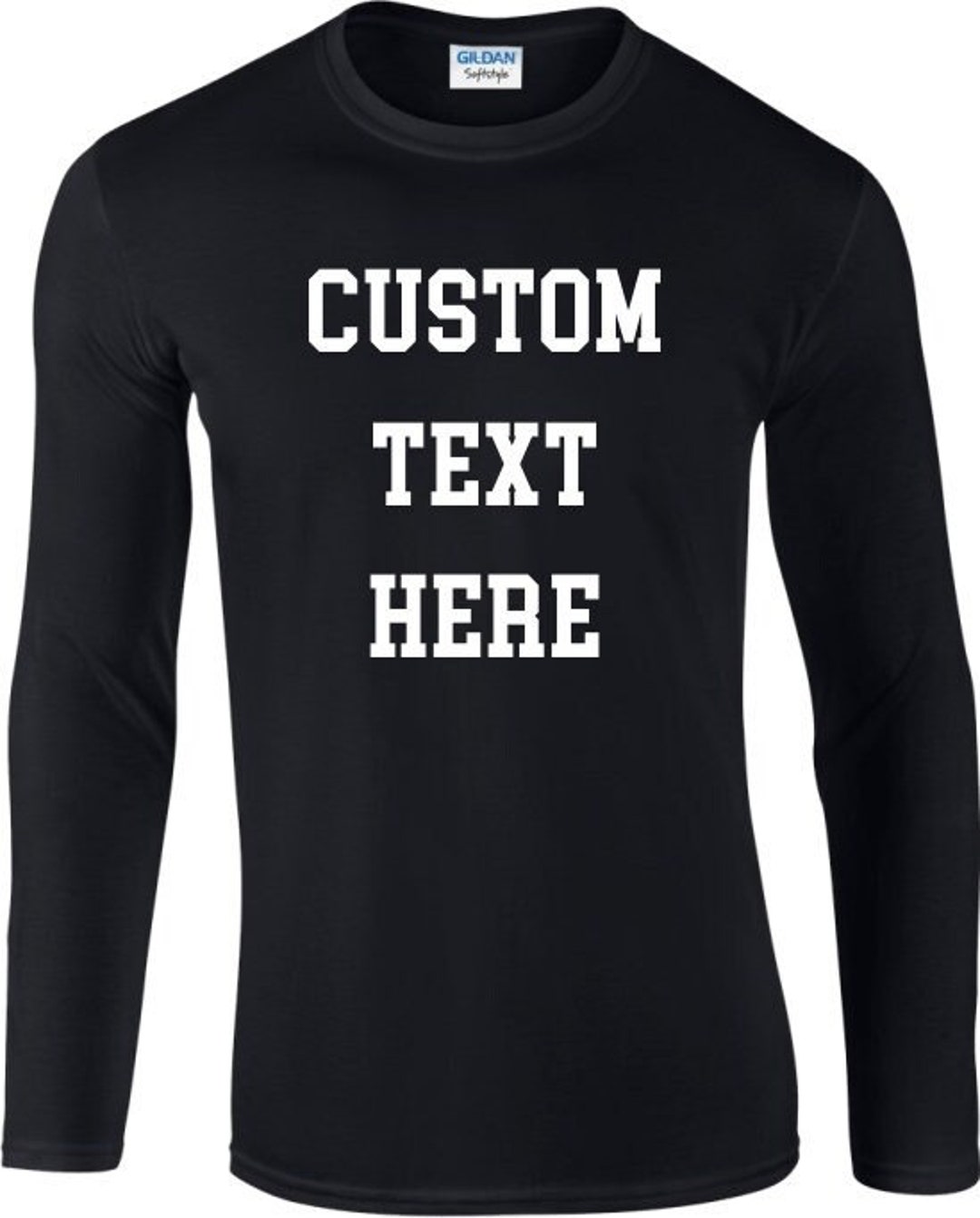 Personalised Custom Printed Long Sleeve Top College Font, S-XXL ...