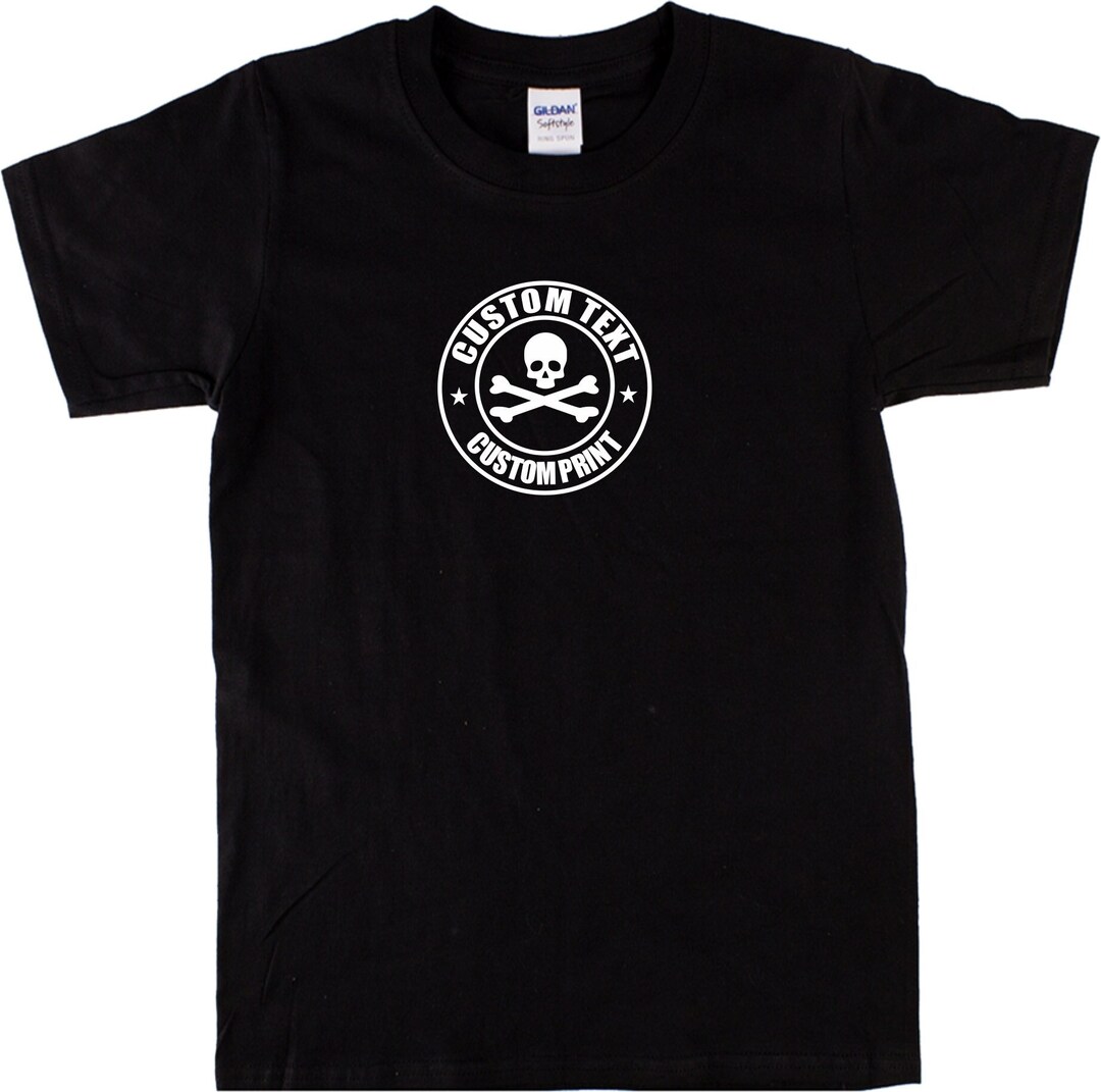 Custom Print Skull Logo T-shirt - Rocker, Rockabilly, Punk, Various ...