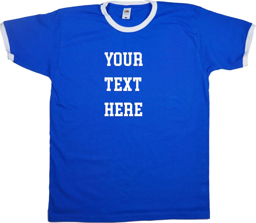 Retro Custom College Font Ringer T-shirt - Add Your Text, , Various ...