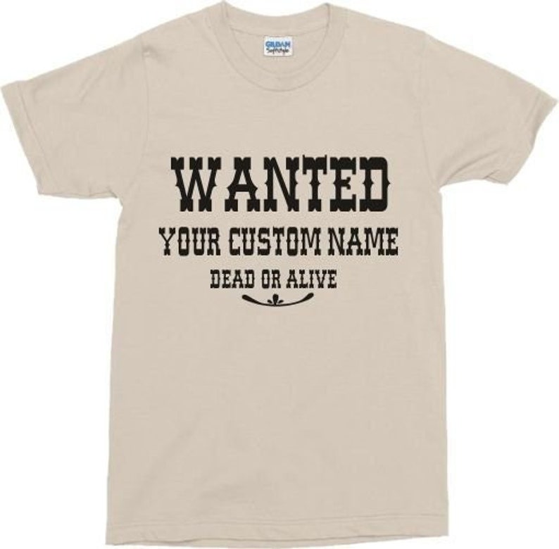 Personalised Custom Printed 'wanted Poster' T-shirt - Etsy