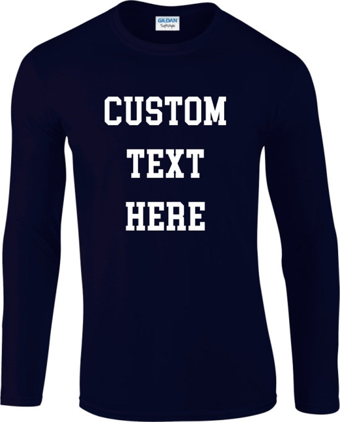 Personalised Custom Printed Long Sleeve Top - College Font, Preppy ...