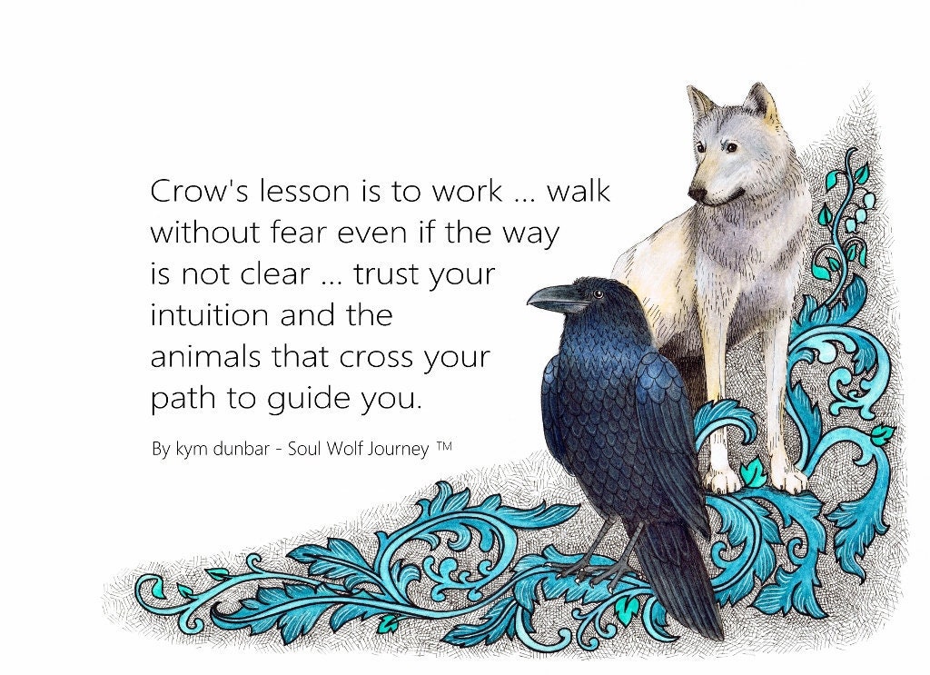 Wolf and Crow. Soul Wolf Journey Quote CARD - Etsy Australia