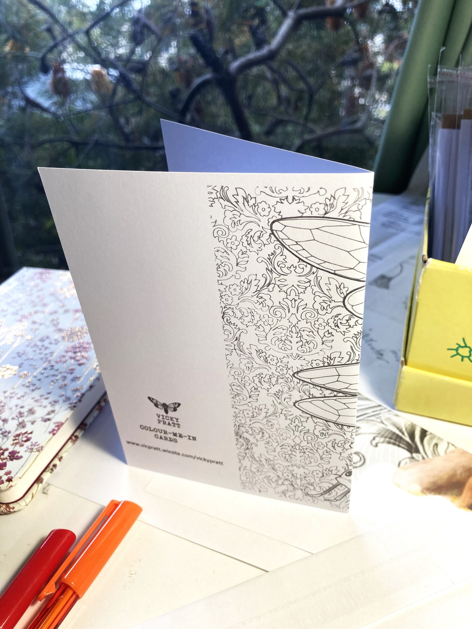 3 Cicadas and Filigree Colouring in CARD - Etsy