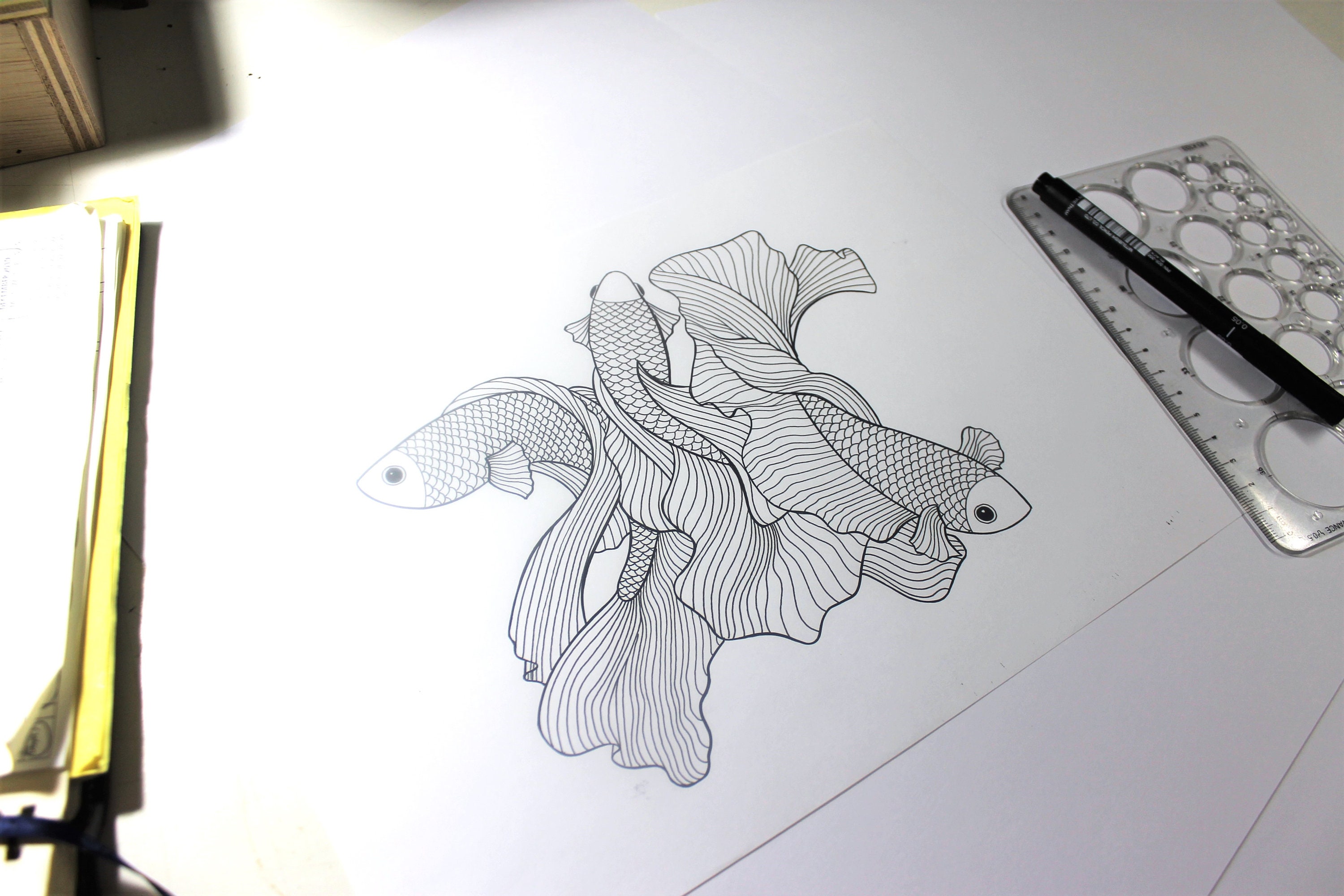 Betta /siamese Fighting Fish Colouring in CARD - Etsy