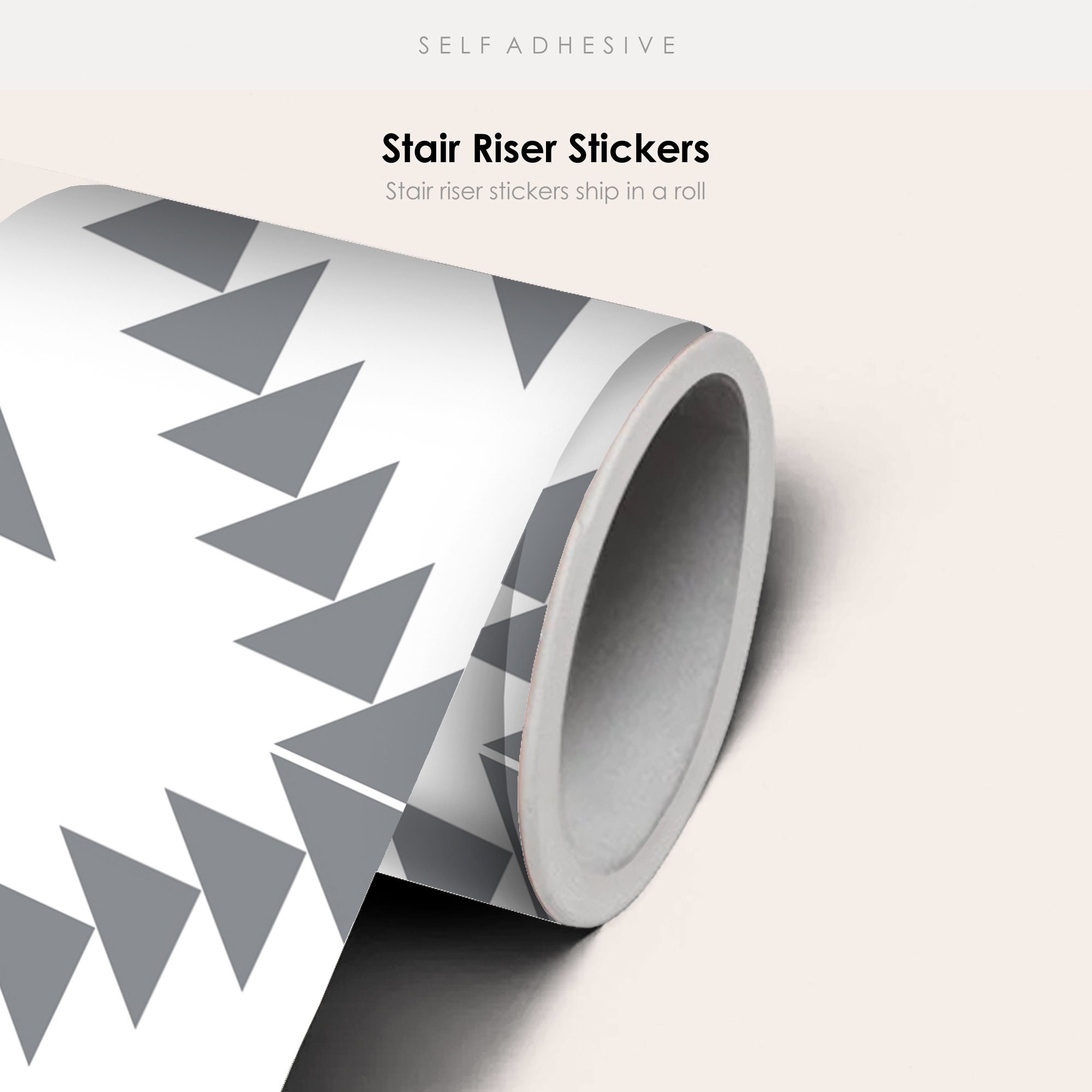 Stair Riser Stickers - Removable Stair Riser Tile Decals - Zig Zag Pack ...