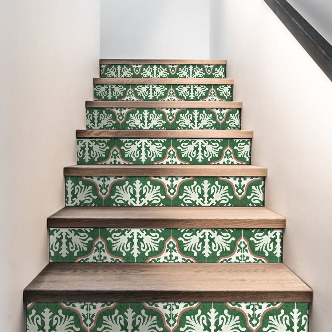 Quadrostyle Stair Riser Stickers - Removable Stair Riser Tile Decals ...