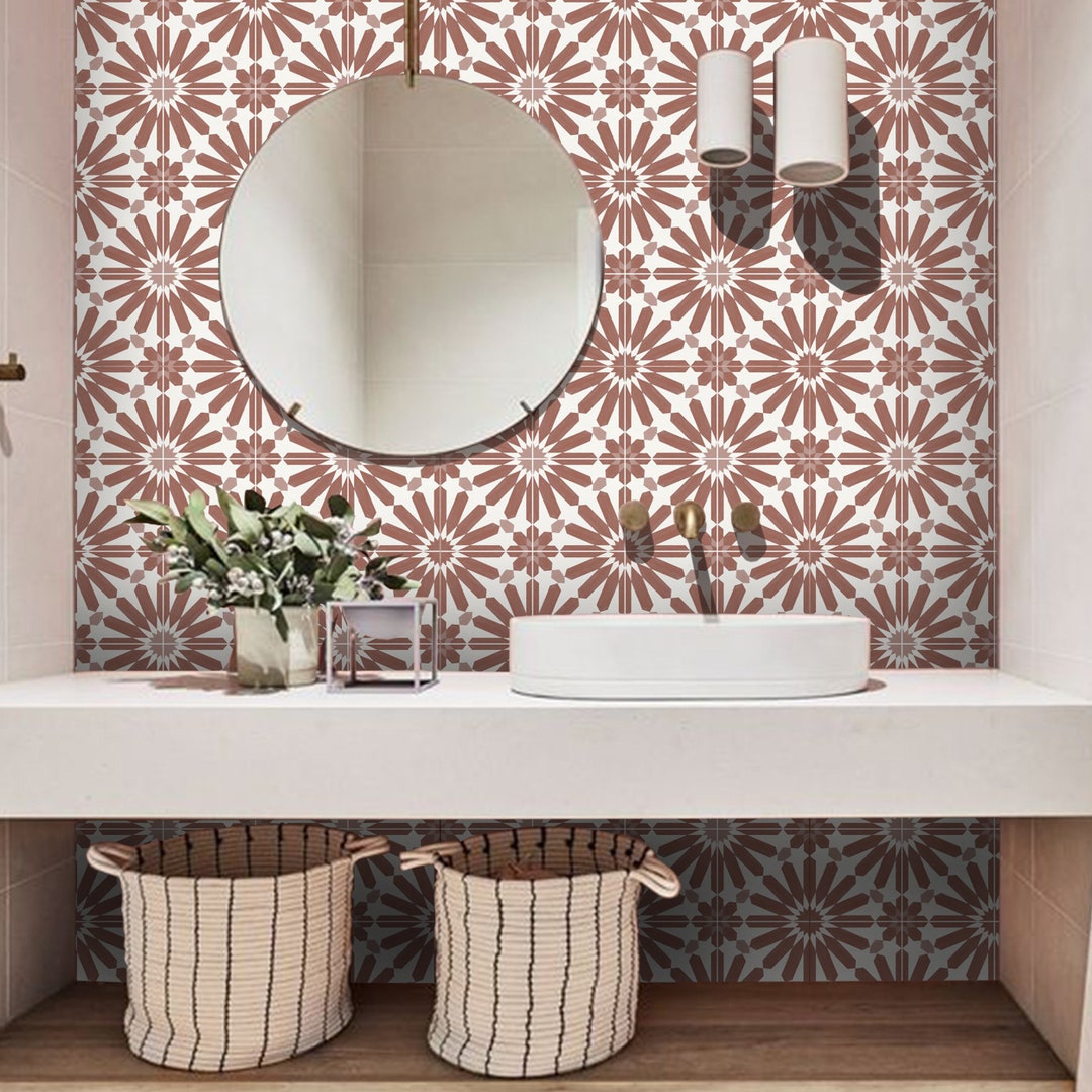 Quadrostyle Terracotta Tile Sticker Kitchen and Bathroom Splashback ...
