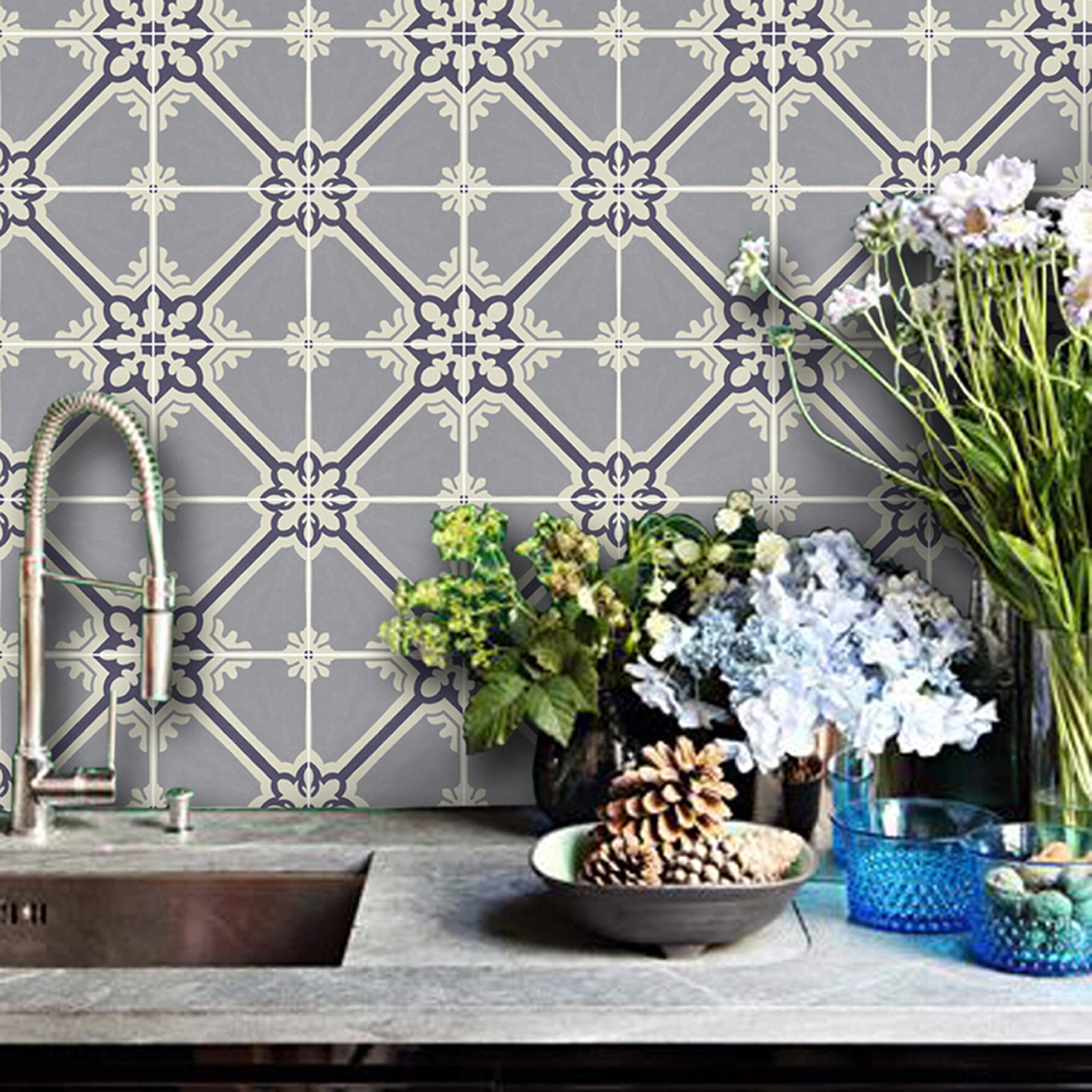 Kitchen and Bathroom Vinyl Tile Sticker Splash back | Etsy