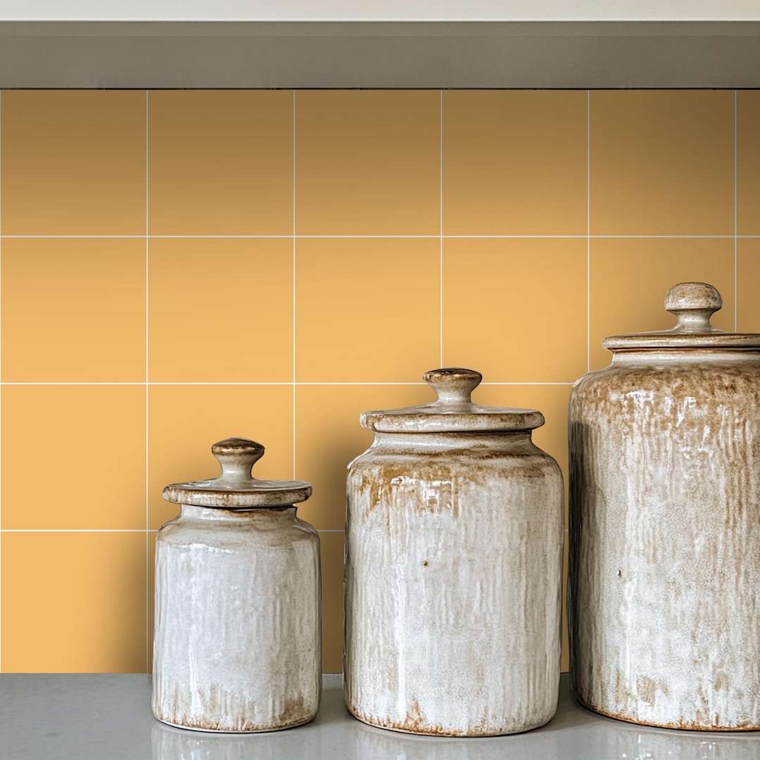 Quadrostyle Gold Yellow Collection Solid Color Vinyl Tile Stickers ...